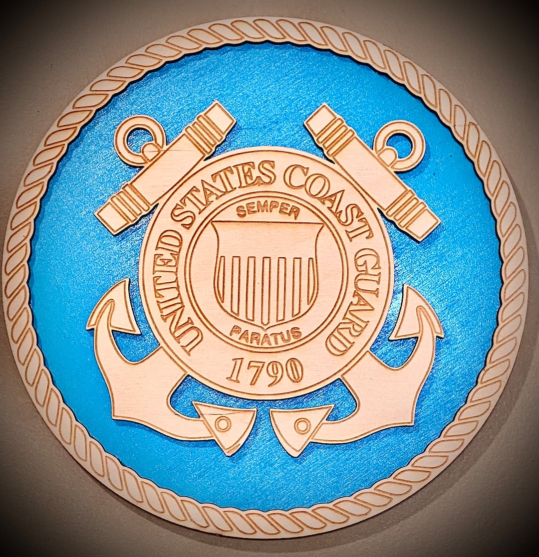 Coast Guard Wood Plaque, Layered, Military, Military Branch, Plaque ...