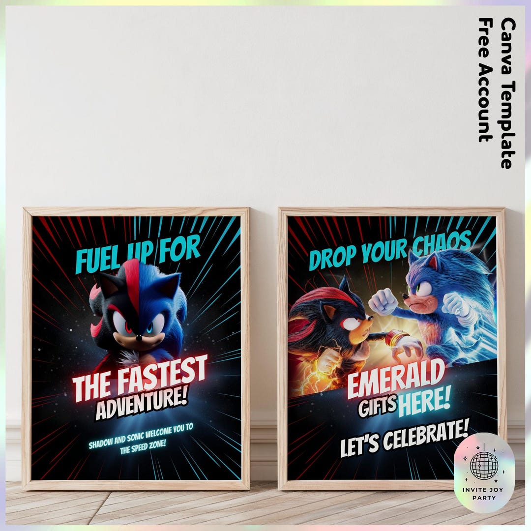 Sonic the Hedgehog 3 Customizable Birthday Food and Gift Sign | Sonic ...