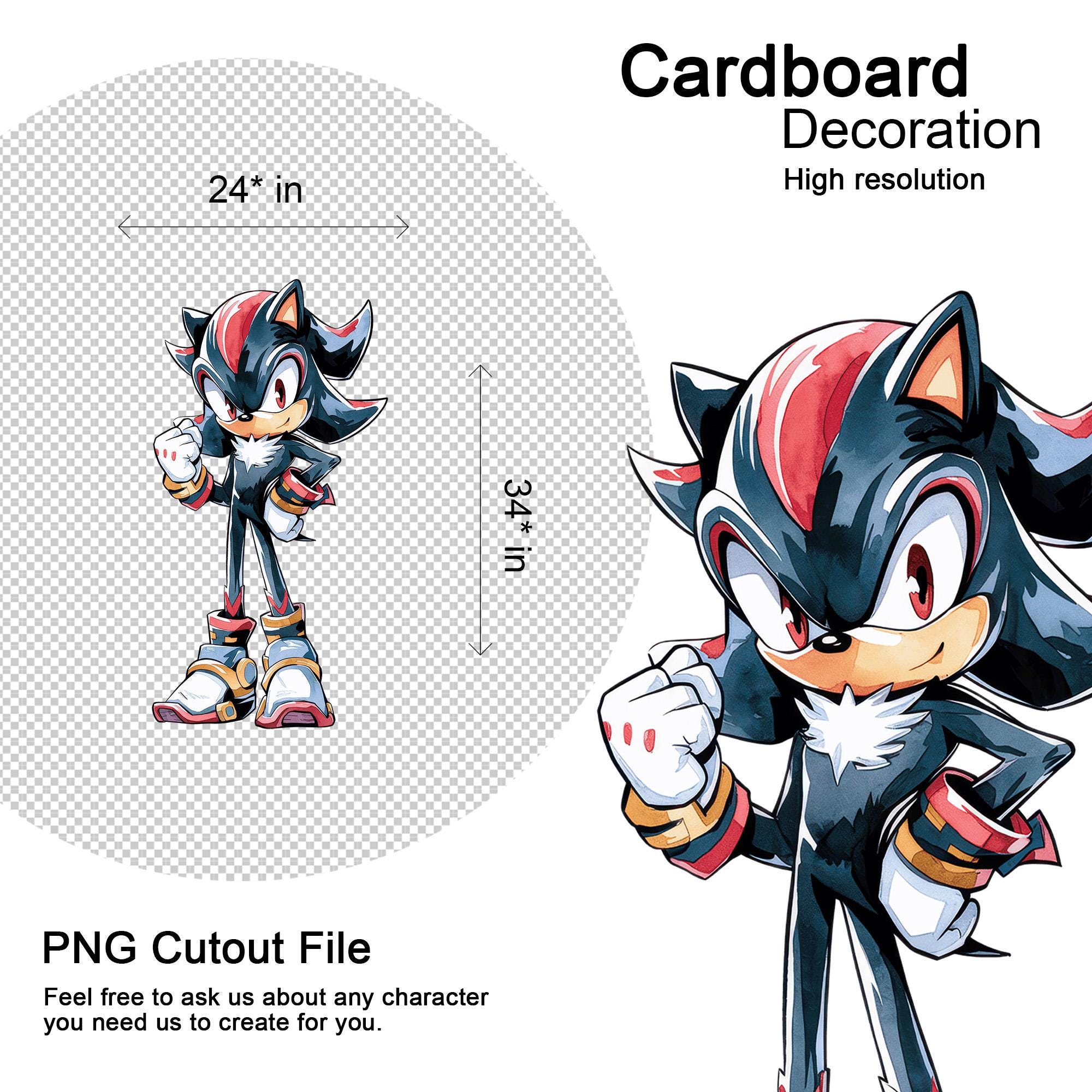 Shadow the Hedgehog Birthday Decoration: Sonic Party Cutout (PNG ...