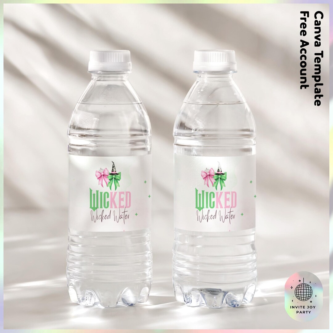 Editable Wicked Movie Birthday Water Bottle Label: Girls Party Favors ...