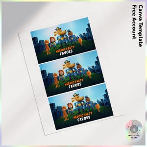 Dog Man Customizable Favor Box Label Template | Dog Man Birthday ...