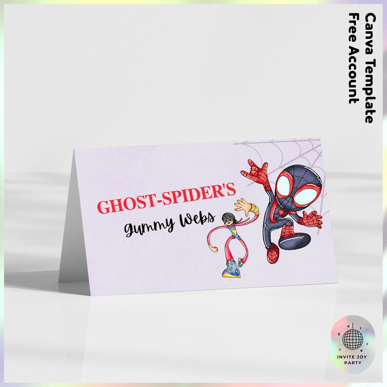 Spidey and Friends Birthday Food Labels: Watercolor Party Decor ...