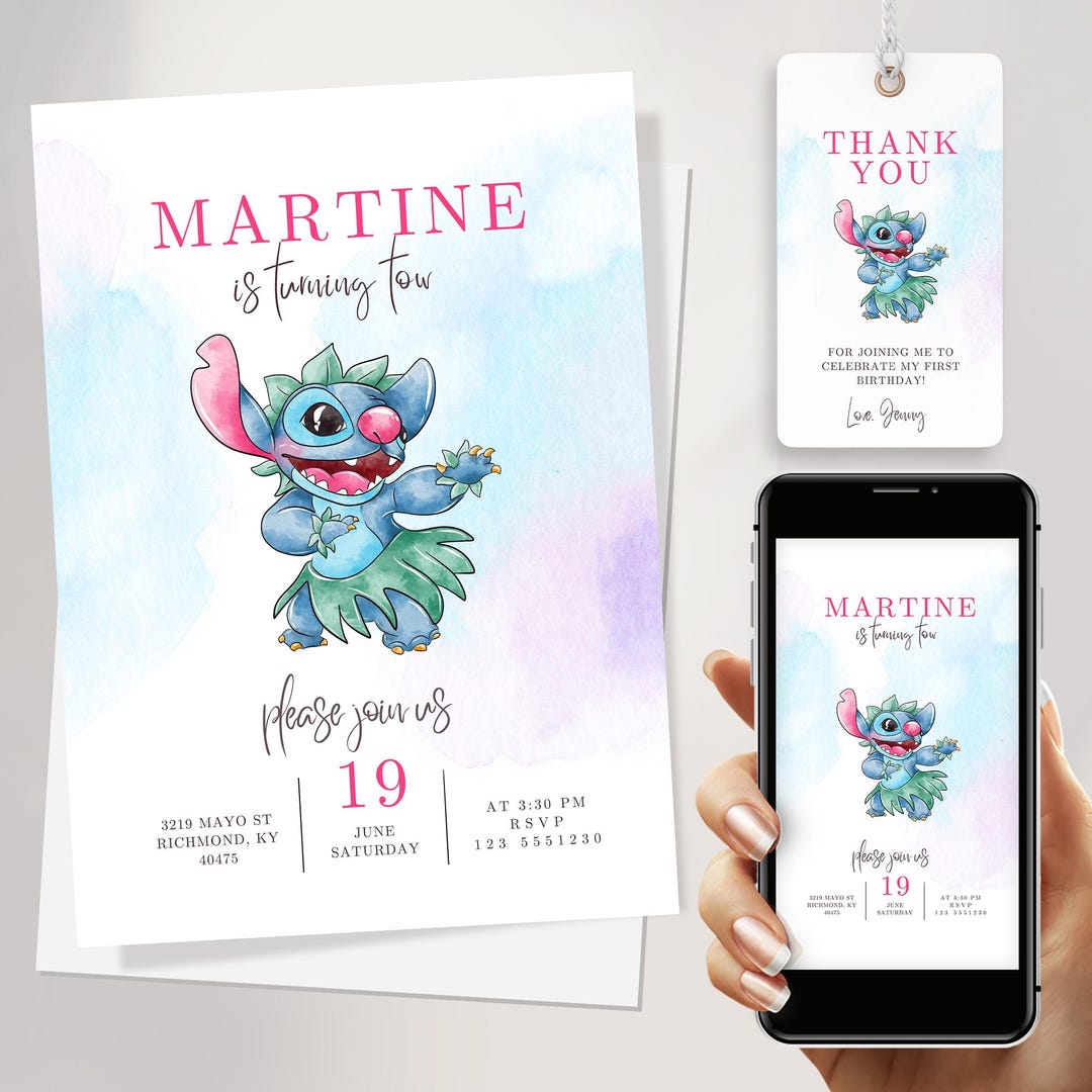Watercolor Stitch Pool Party Birthday Invitation, Editable & Printable ...