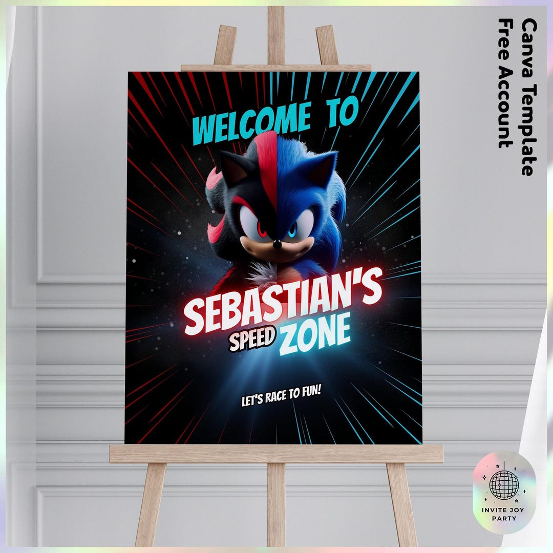 Sonic the Hedgehog 3 Customizable Birthday Welcome Sign | Sonic ...