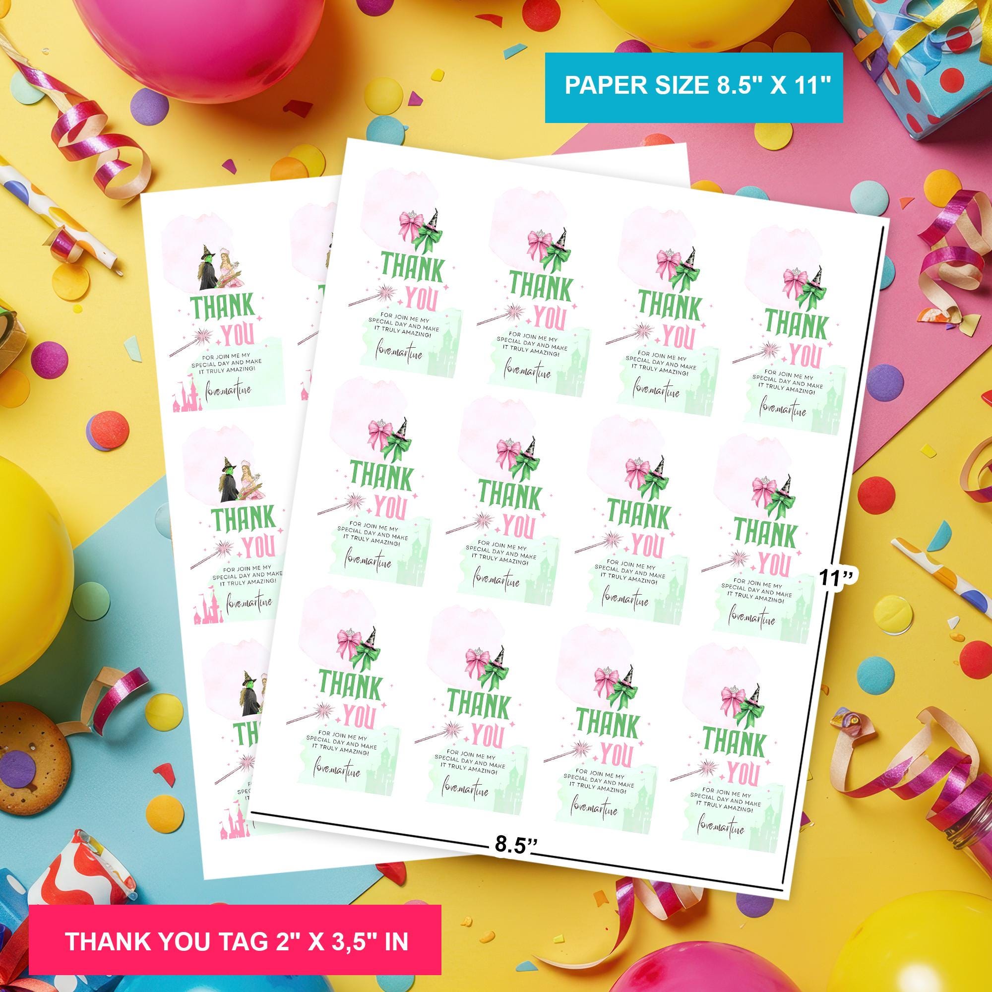 Wicked Thank You Tags: Customizable Wicked Party Favors | Wicked Gift ...