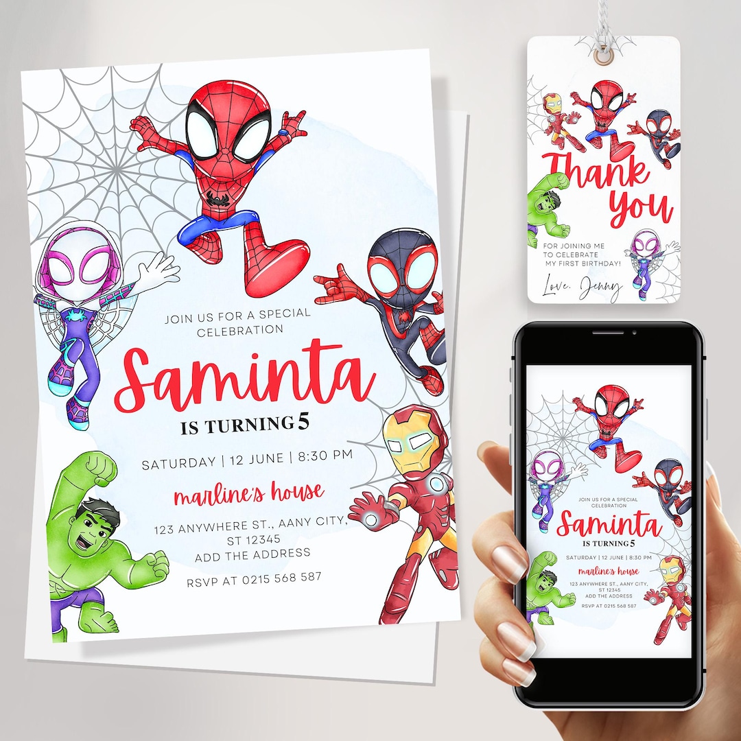 Editable Superhero Birthday Invitation Template, Avengers Superhero ...