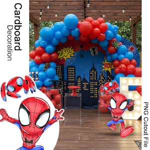 Spidey PNG Cutout Cardboard, TRACE-E Bot PNG Party Decor, Printable ...
