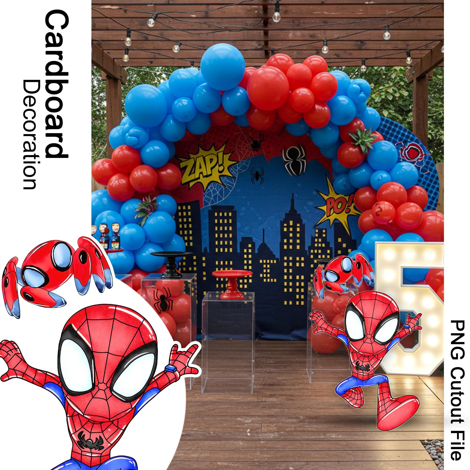 Spidey & TRACE-E Bot Cutouts: Superhero Birthday Party Decor (digital ...