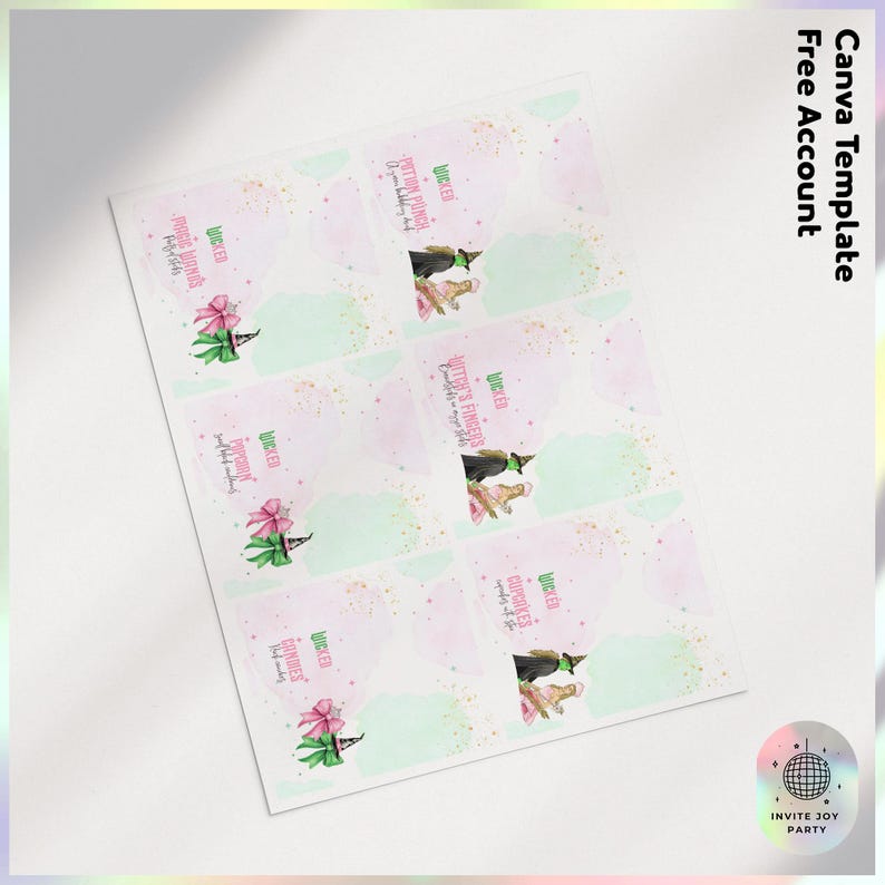 Editable Wicked Birthday Food Label Tent Card: Movie Party | Wicked ...