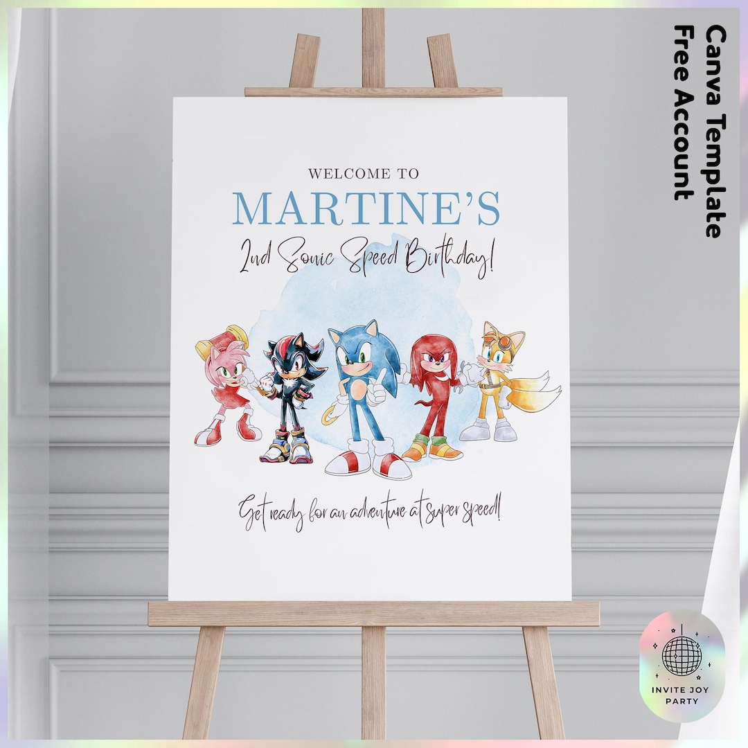 Editable Sonic Birthday Welcome Sign (digital File) - JPD05 - Etsy