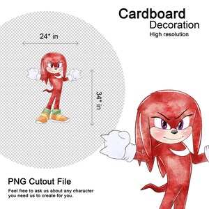Knuckles the Echidna PNG Cardboard Decoration, Sonic Birthday Party ...