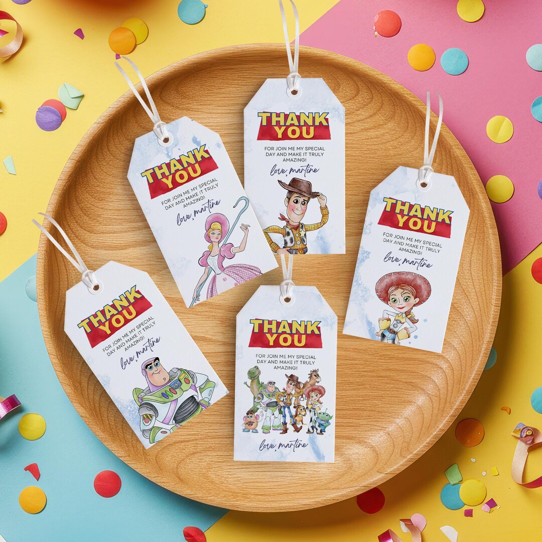 Toy Story Thank You Tags BUNDLE Customizable | Toy Story Birthday | Toy ...