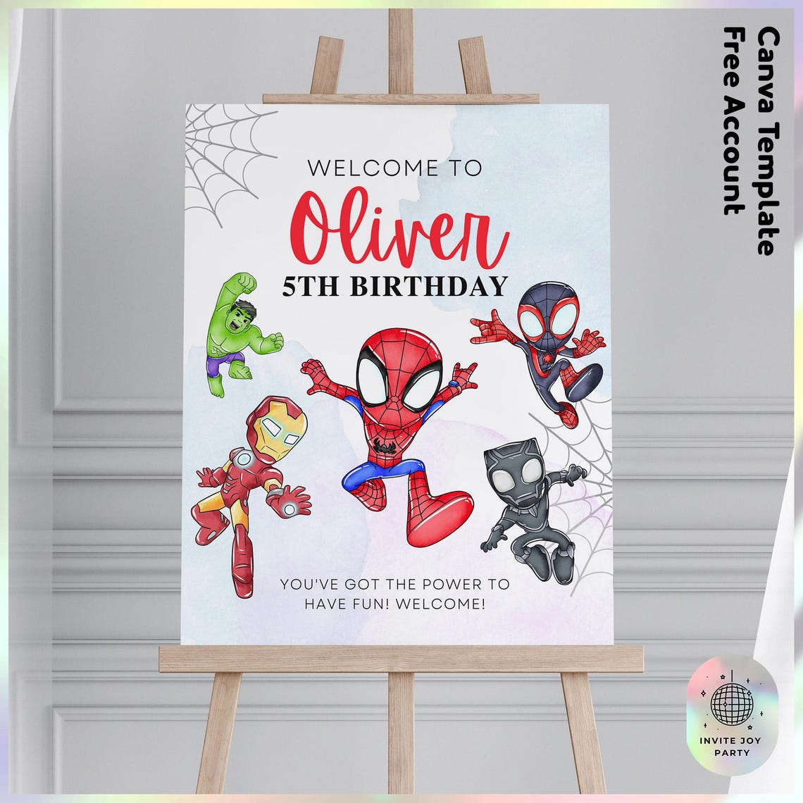 Spiderman Welcome Sign Customizable | Superhero Birthday Decoration ...