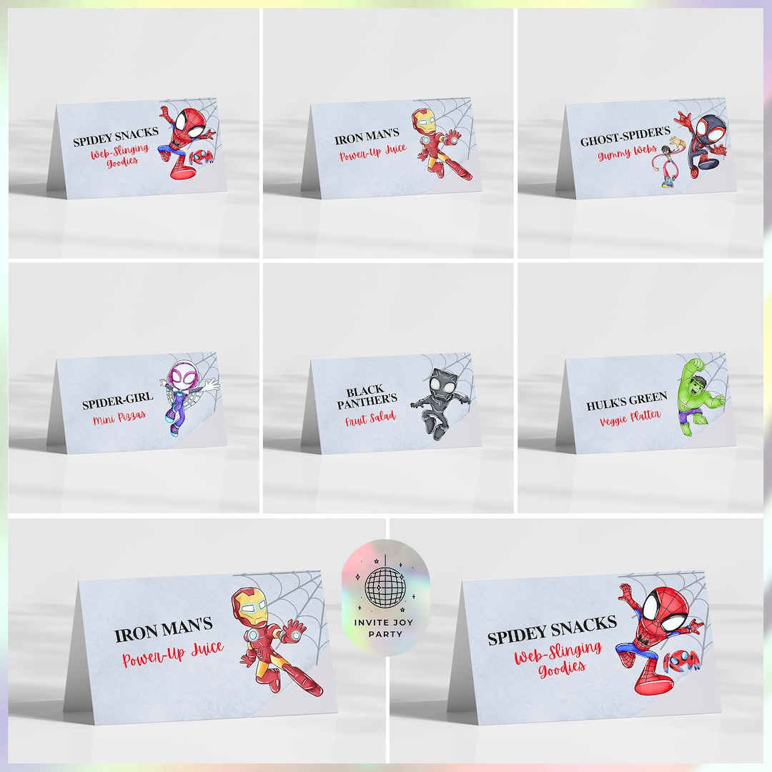 Superhero Birthday Food Label / Food Tent Card | Watercolor the ...
