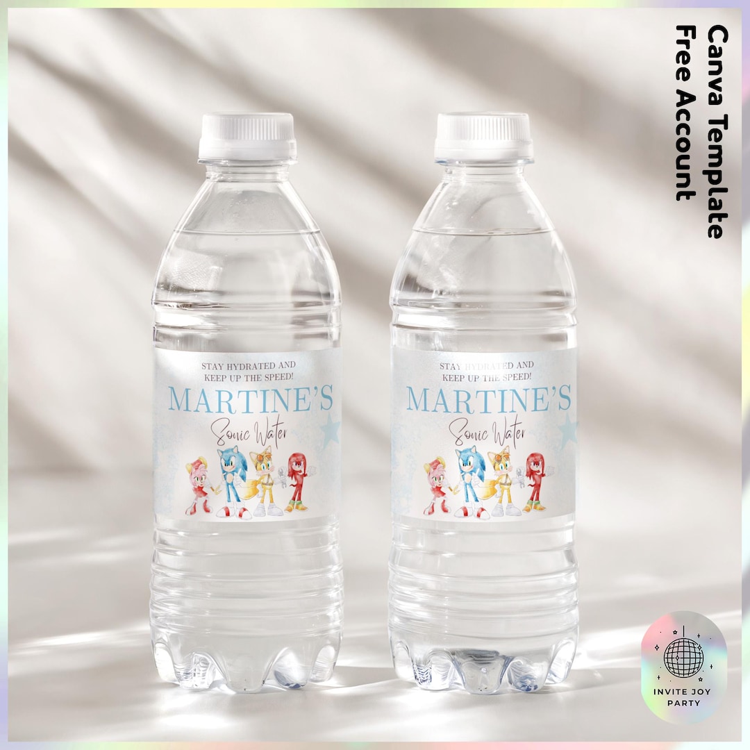 Sonic Birthday Bottle Water Label | Customizable Sonic the Hedgehog ...