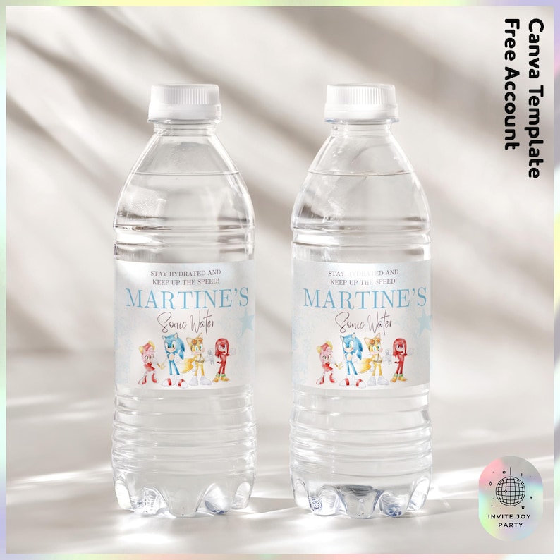Sonic Water Bottle Label (digital File) - JPD05 - Etsy