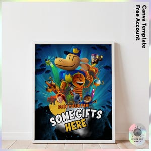 Dog Man Customizable Birthday Food and Gift Sign | Dog Man Birthday ...