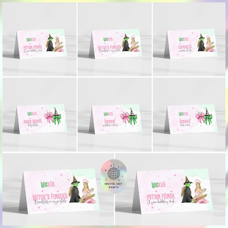 Wicked Theme Food Cards - Etsy