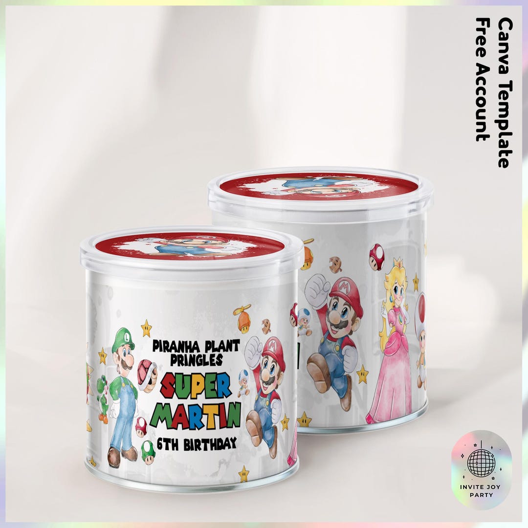 Super Mario Pringles Label: Customizable Birthday Party Favor (digital ...