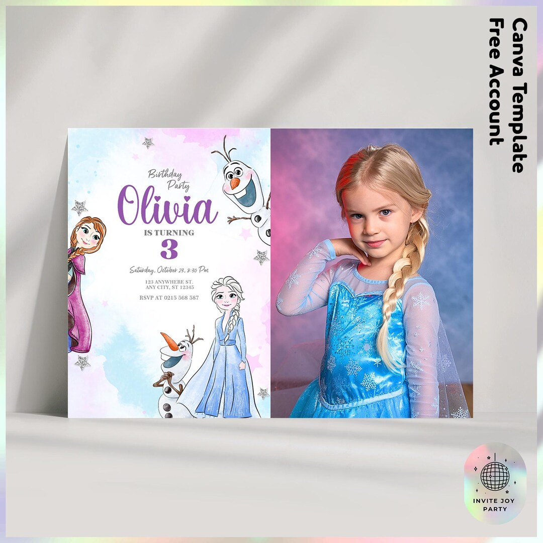 Frozen Birthday Invitation Photo | Frozen Party Invite | Frozen ...