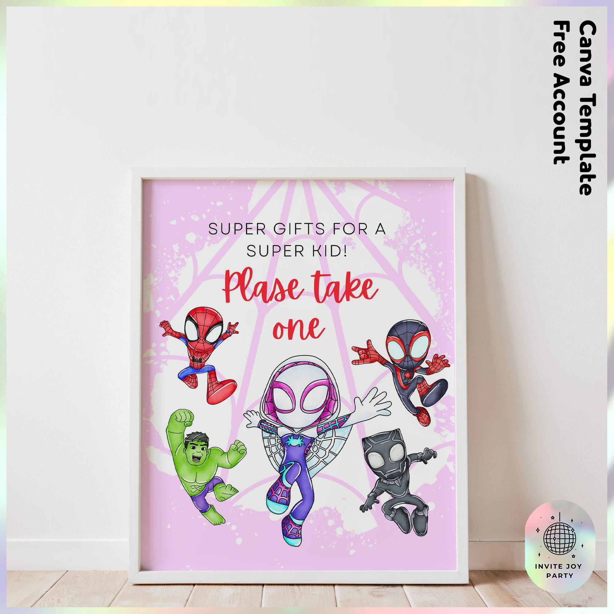 Watercolor Spidey Birthday Sign: Food, Gifts, Customizable (digital ...