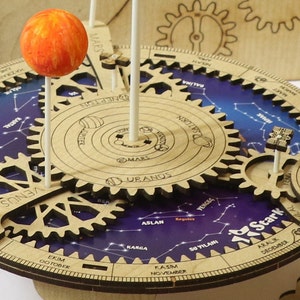 3D Solar System Wood Model - Etsy UK