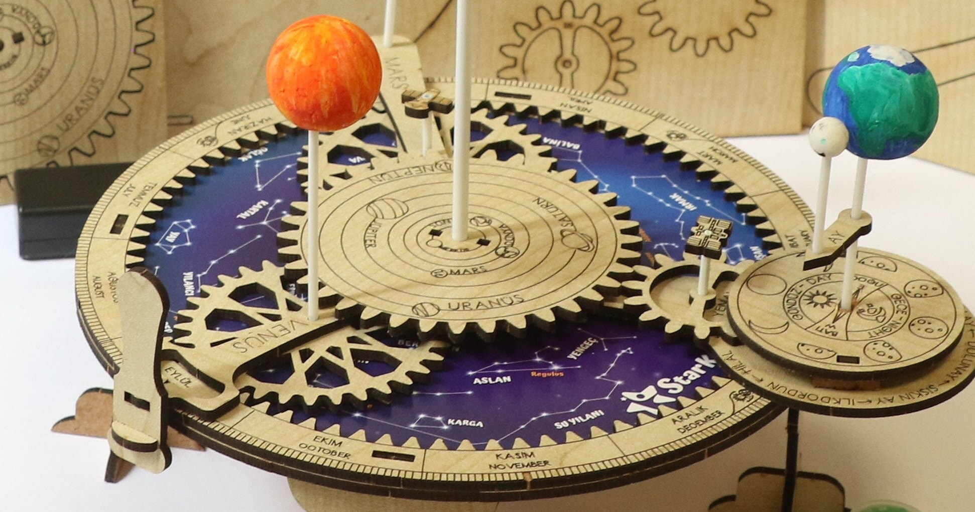 3D Solar System Wood Model - Etsy UK