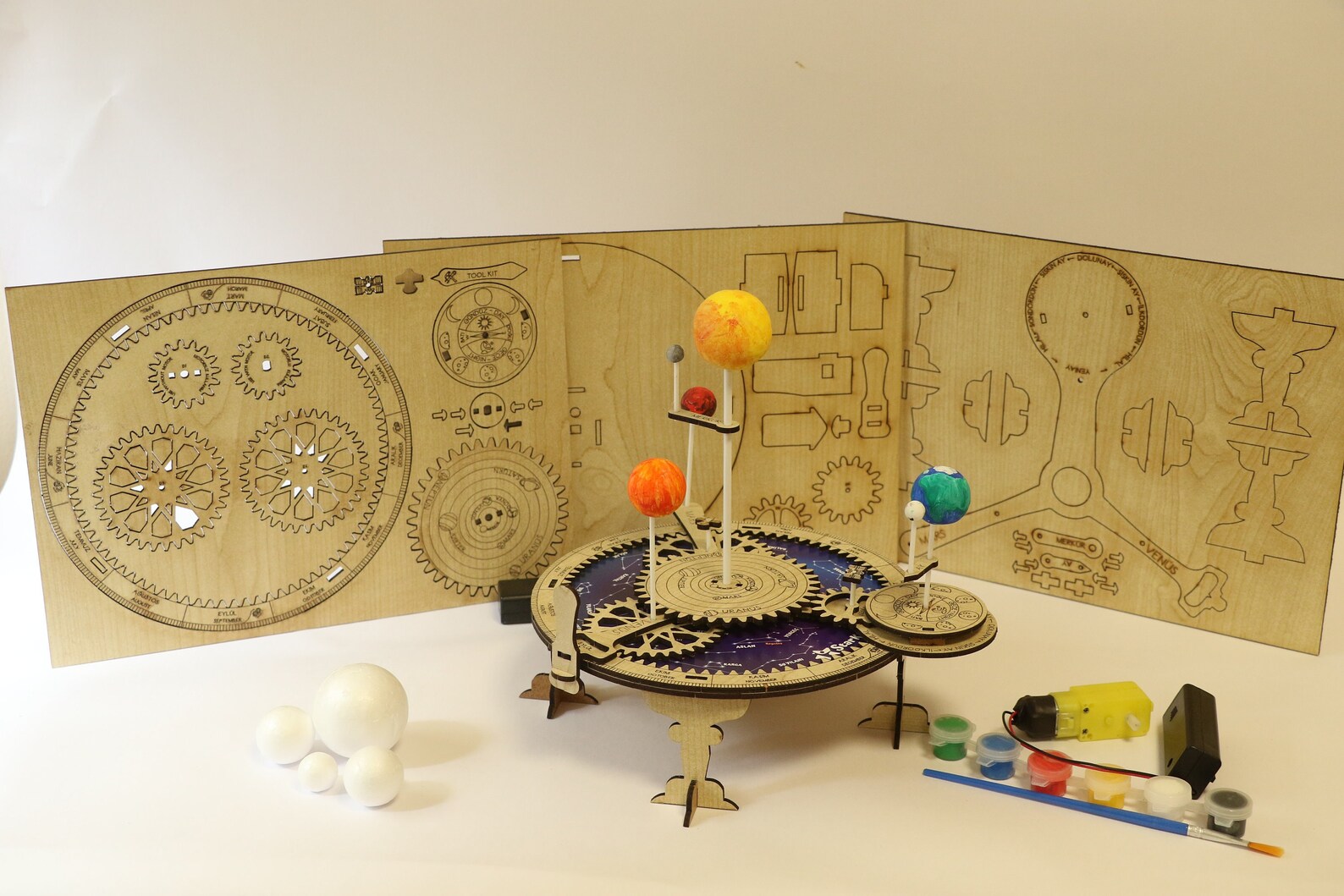 3D Solar System Wood Model - Etsy UK