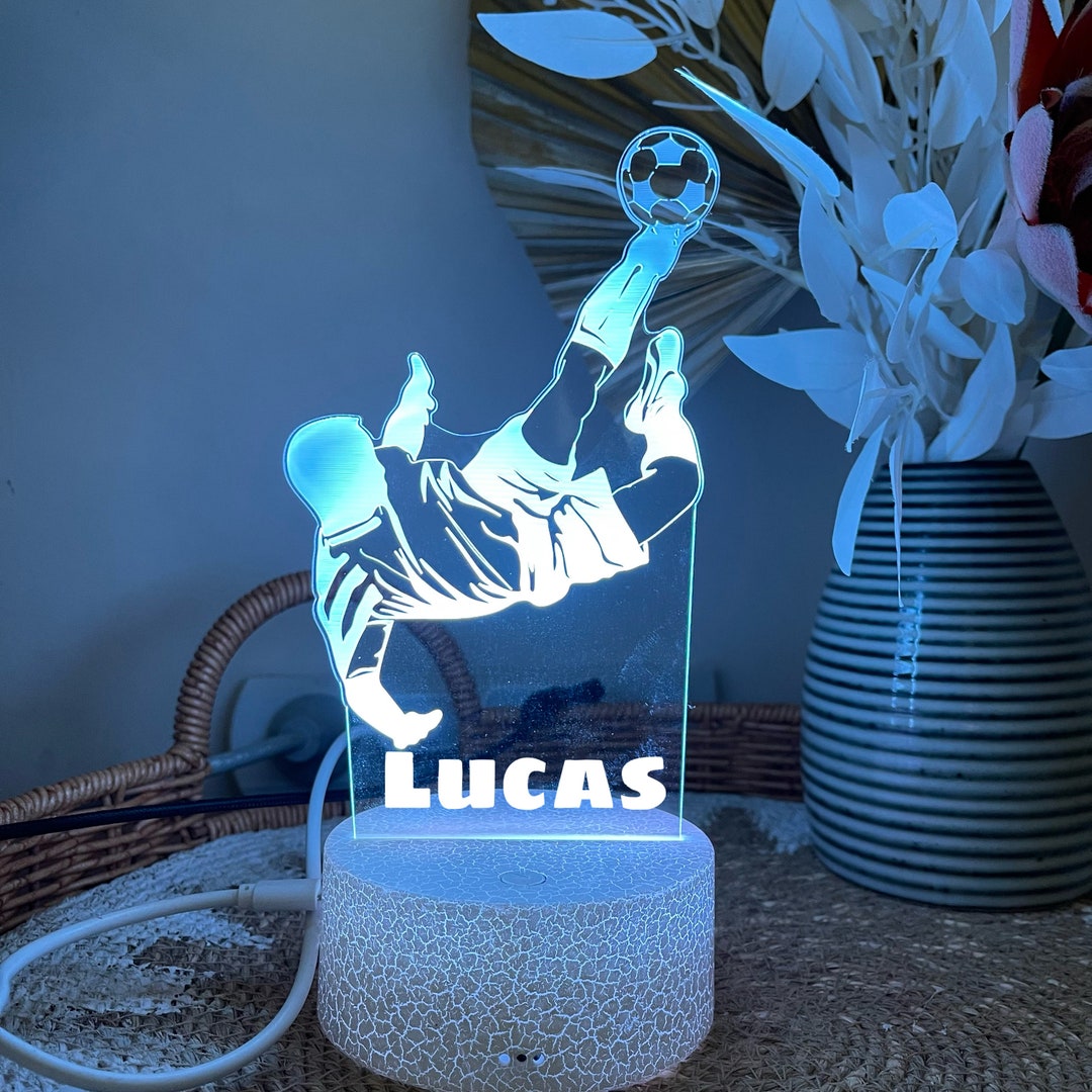 Personalised SOCCER BALL Player |table Lamp|16 Colours |birthday ...