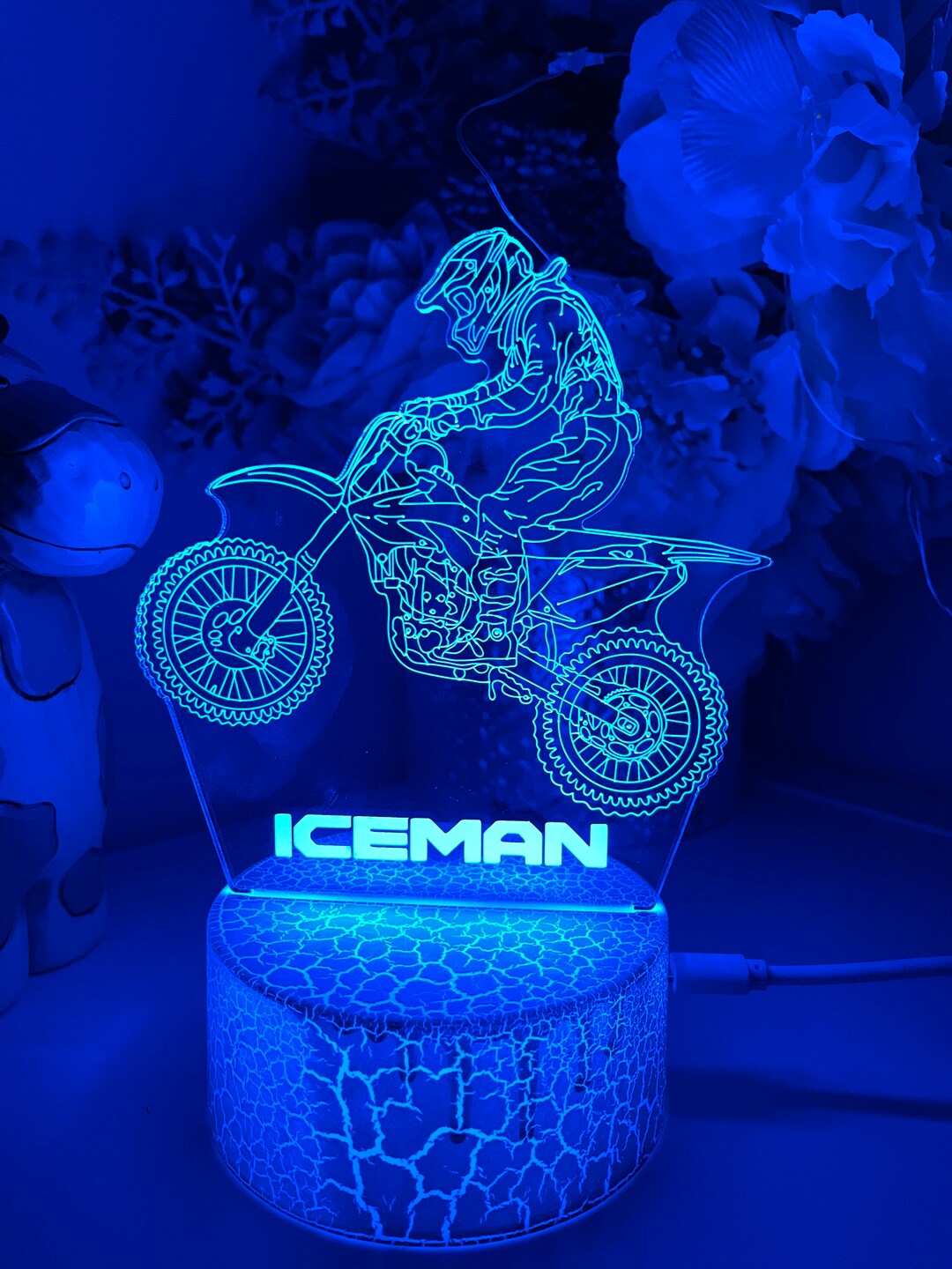 Personalised Dirt Bike 3d |table Lamp|16 Colours Remote|birthday ...
