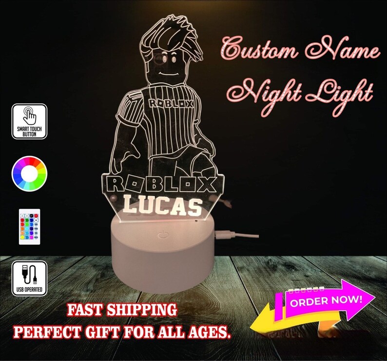 Personalised 3D Roblox Game table Lamp16 Colours - Etsy
