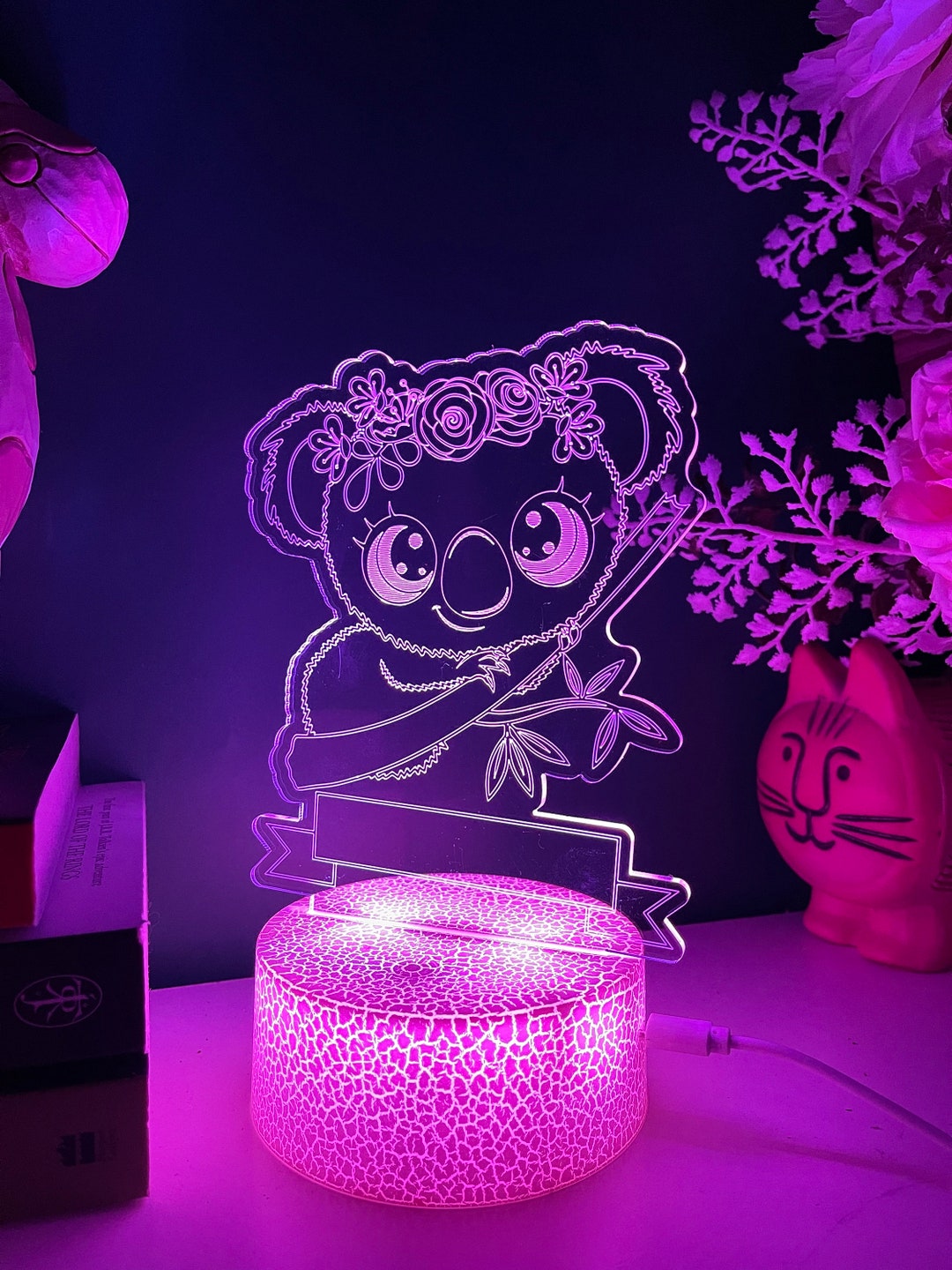 Personalized Koala Night Light | 16-color Remote, Kid's Room Decor - Etsy