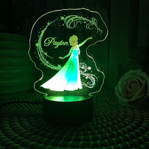 Personalised Elsa | Colourful Night Light/ Colours Change Remote ...