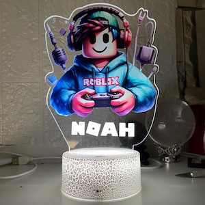 Personalised Roblox |table Lamp|16 Colours Remote|birthday Gift ...