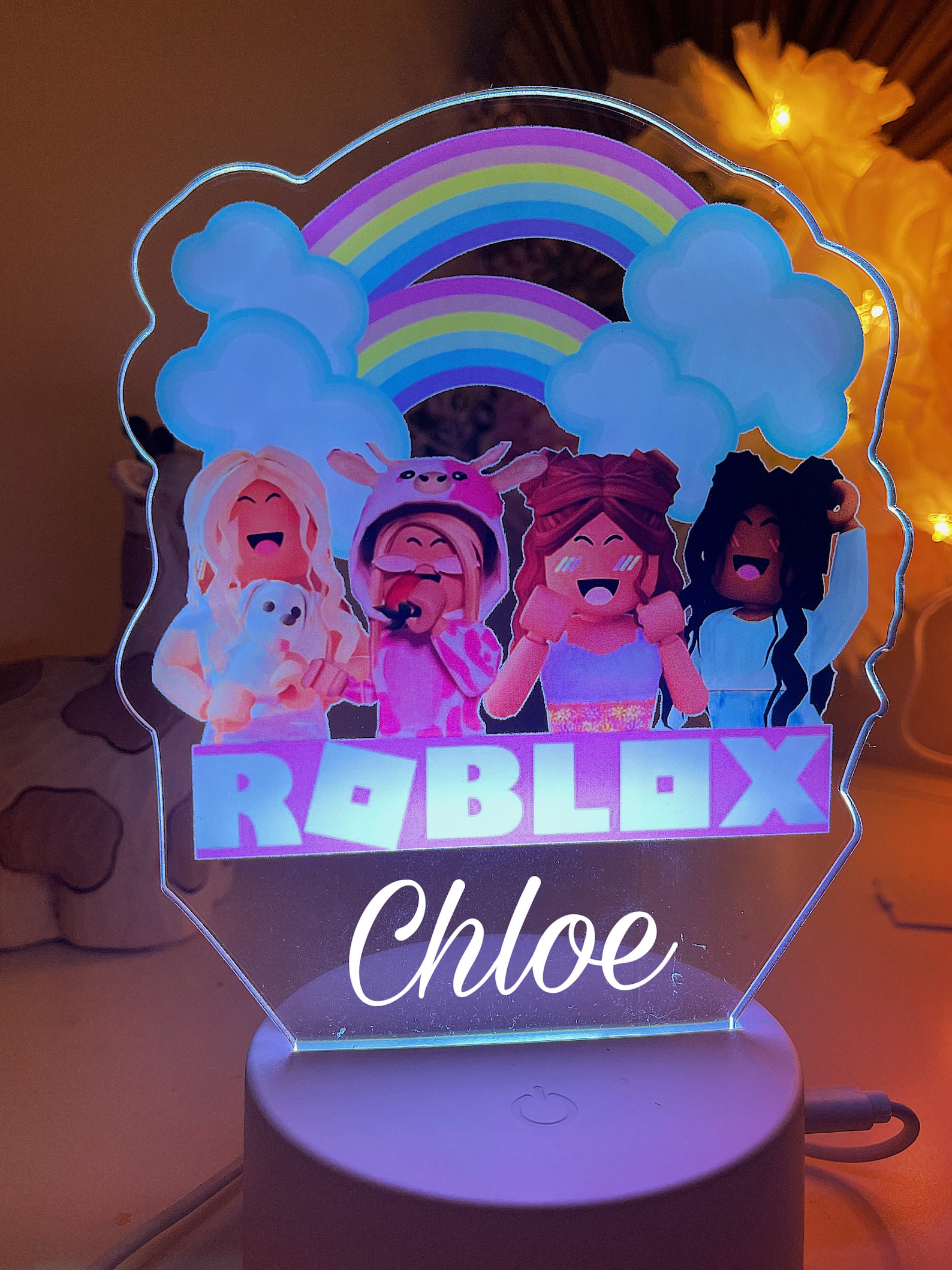 Personalised Roblox Game Block Game Colourful Night Light/ 16 Colours ...