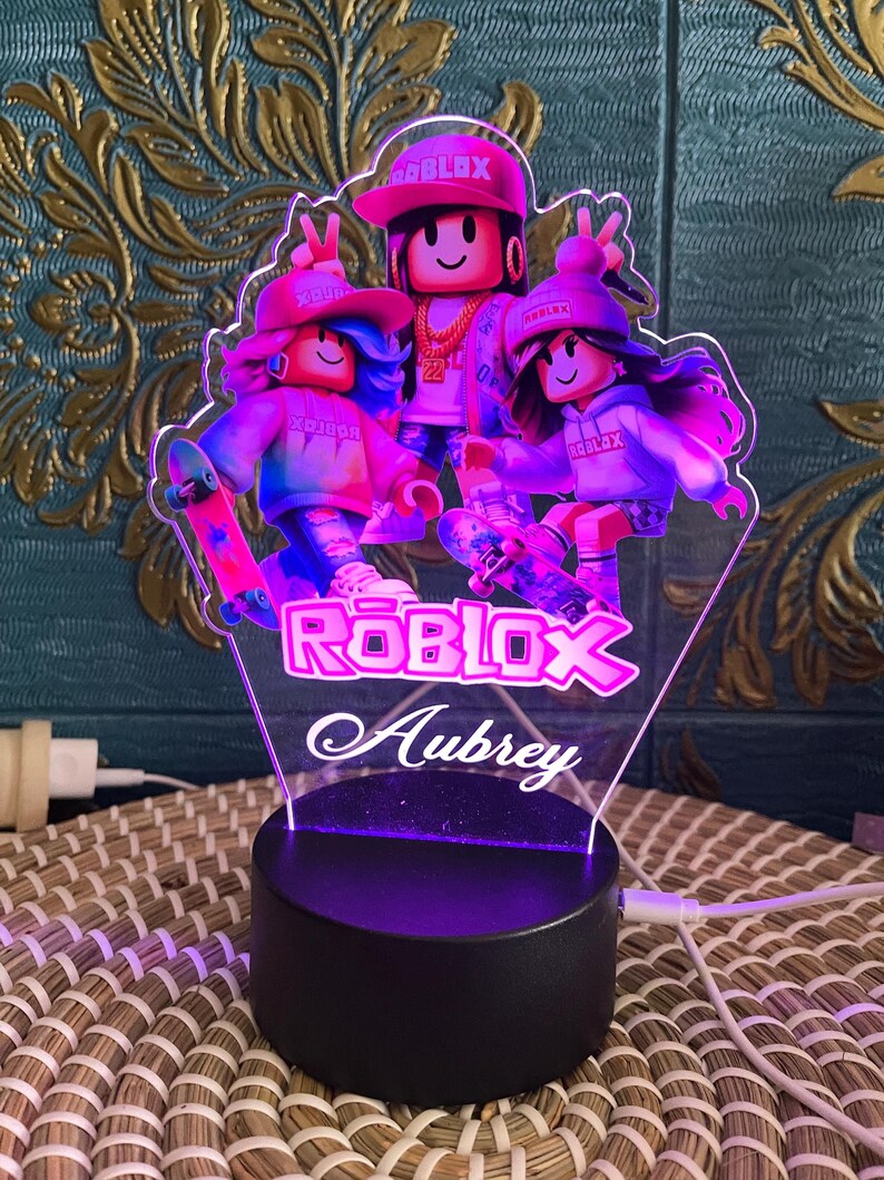 Personalised Roblox Girl | Colourful Night Light/ 16 Colours Change ...