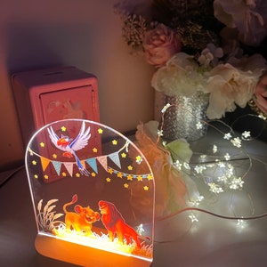 Personalised Lion King Night Light |custom Name | Birthday Gift | Kid ...