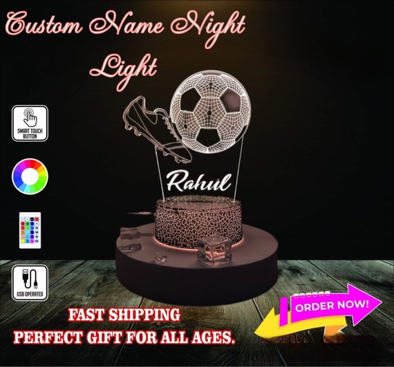 Personalised Soccer Ball table Lamp16 Colours - Etsy