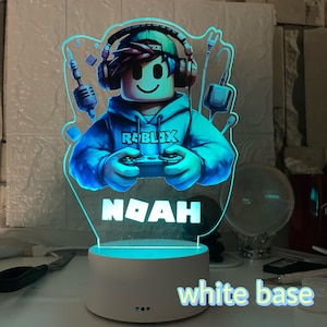 Personalised Roblox |table Lamp|16 Colours Remote|birthday Gift ...