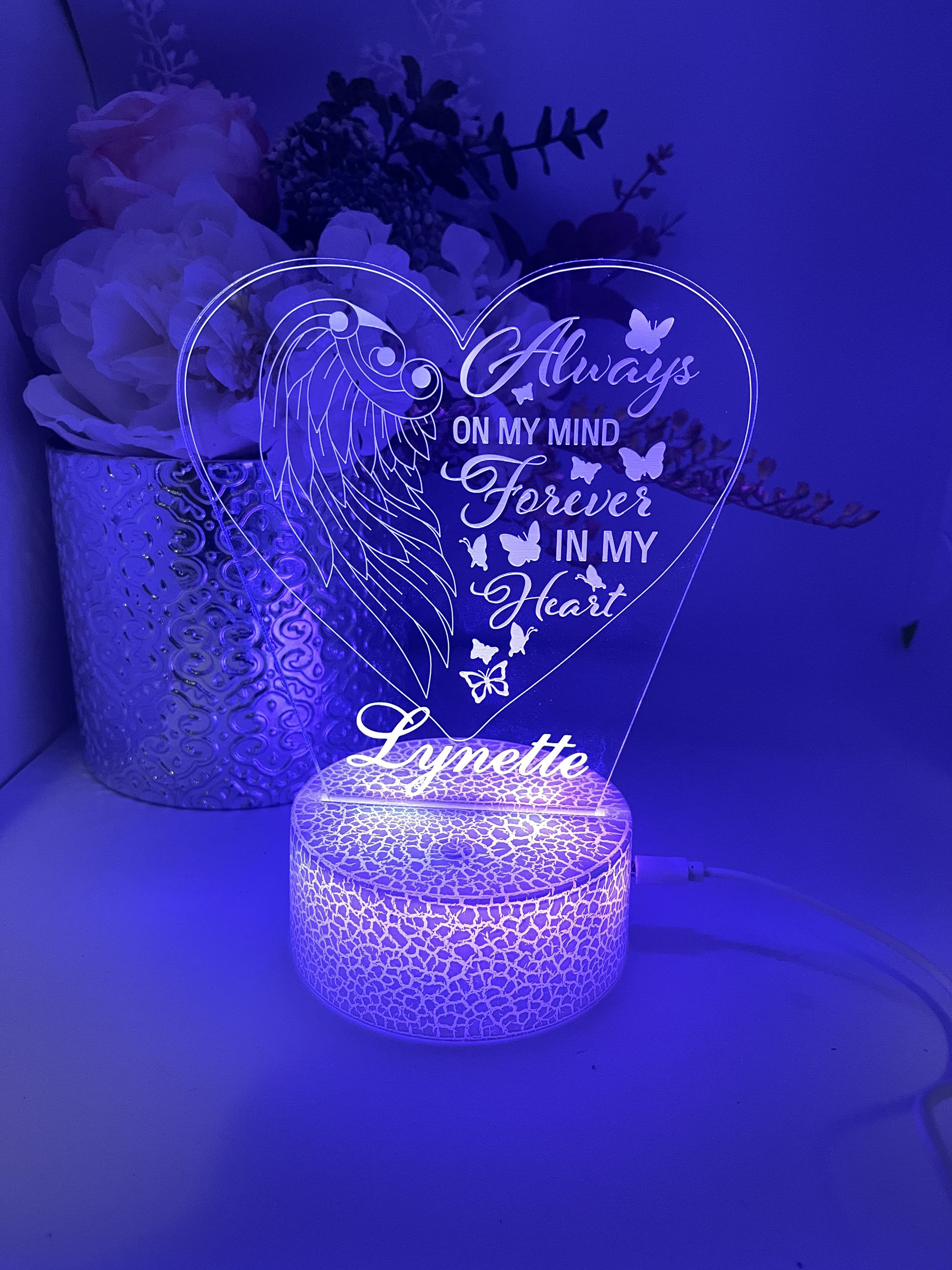 Personalised Memory Angel Wingstable Lamp16 Colours - Etsy