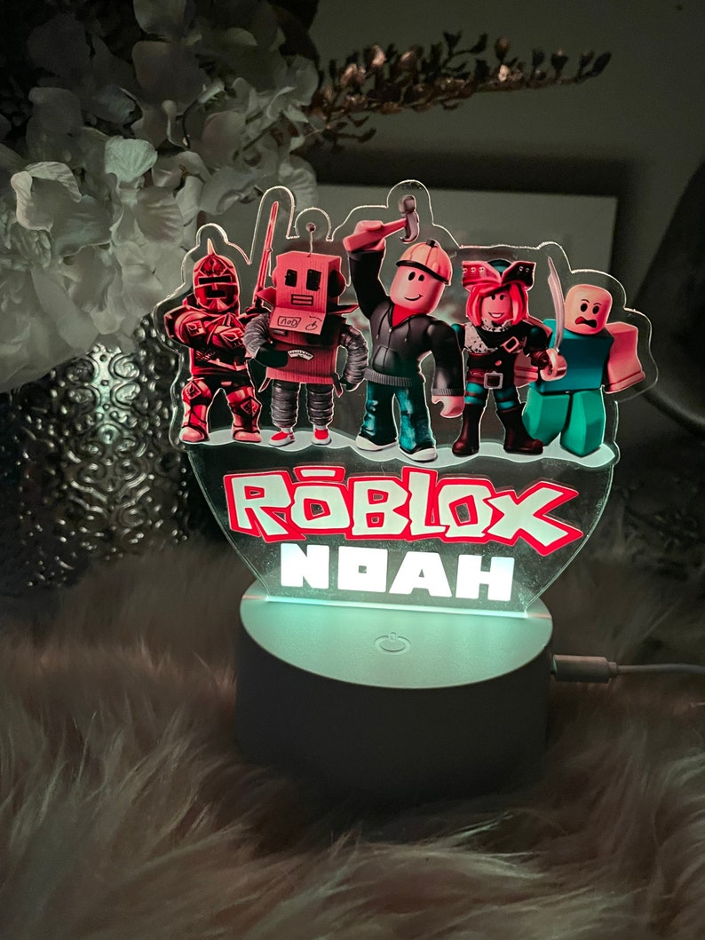 Personalized Roblox Night Light, 3D Acrylic, Color Changing Remote - Etsy