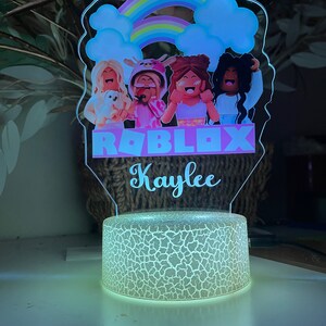 Personalised Roblox Game Block Game Colourful Night Light/ 16 Colours ...