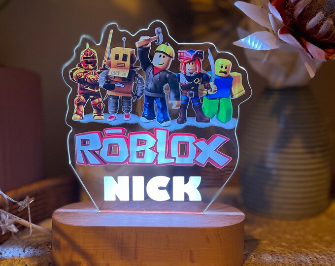 Personalised Roblox Night Light, Children's Light, Game Room, Boys ...