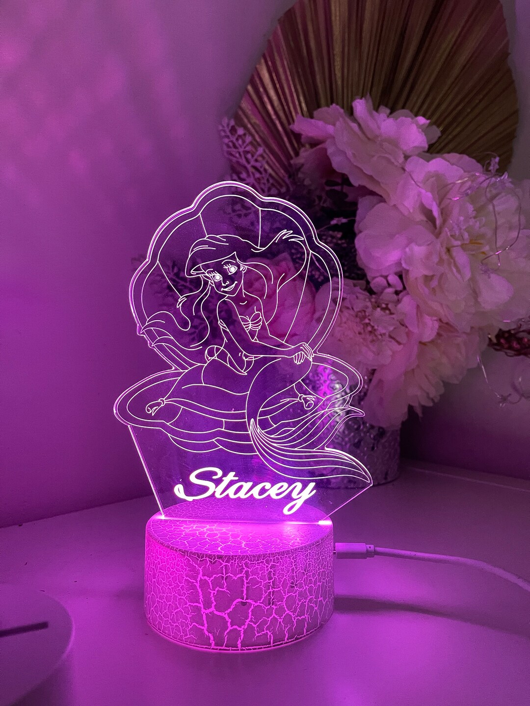 Personalized Little Mermaid Lamp | Custom Name LED Night Light - Etsy
