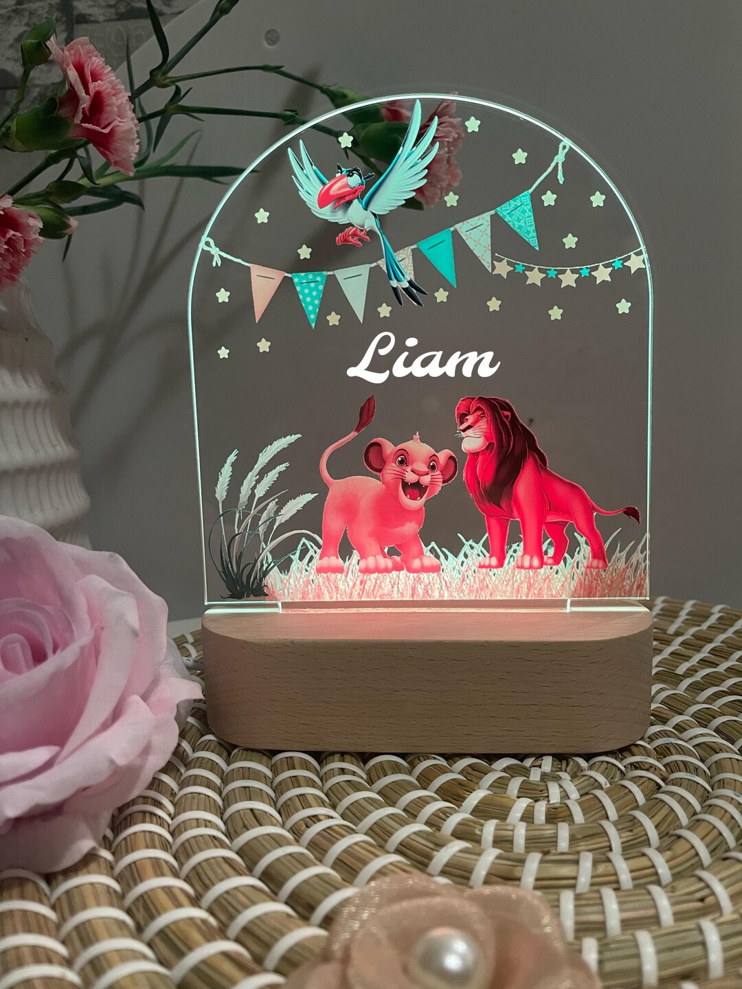 Personalised Lion King Night Light |custom Name | Birthday Gift | Kid ...