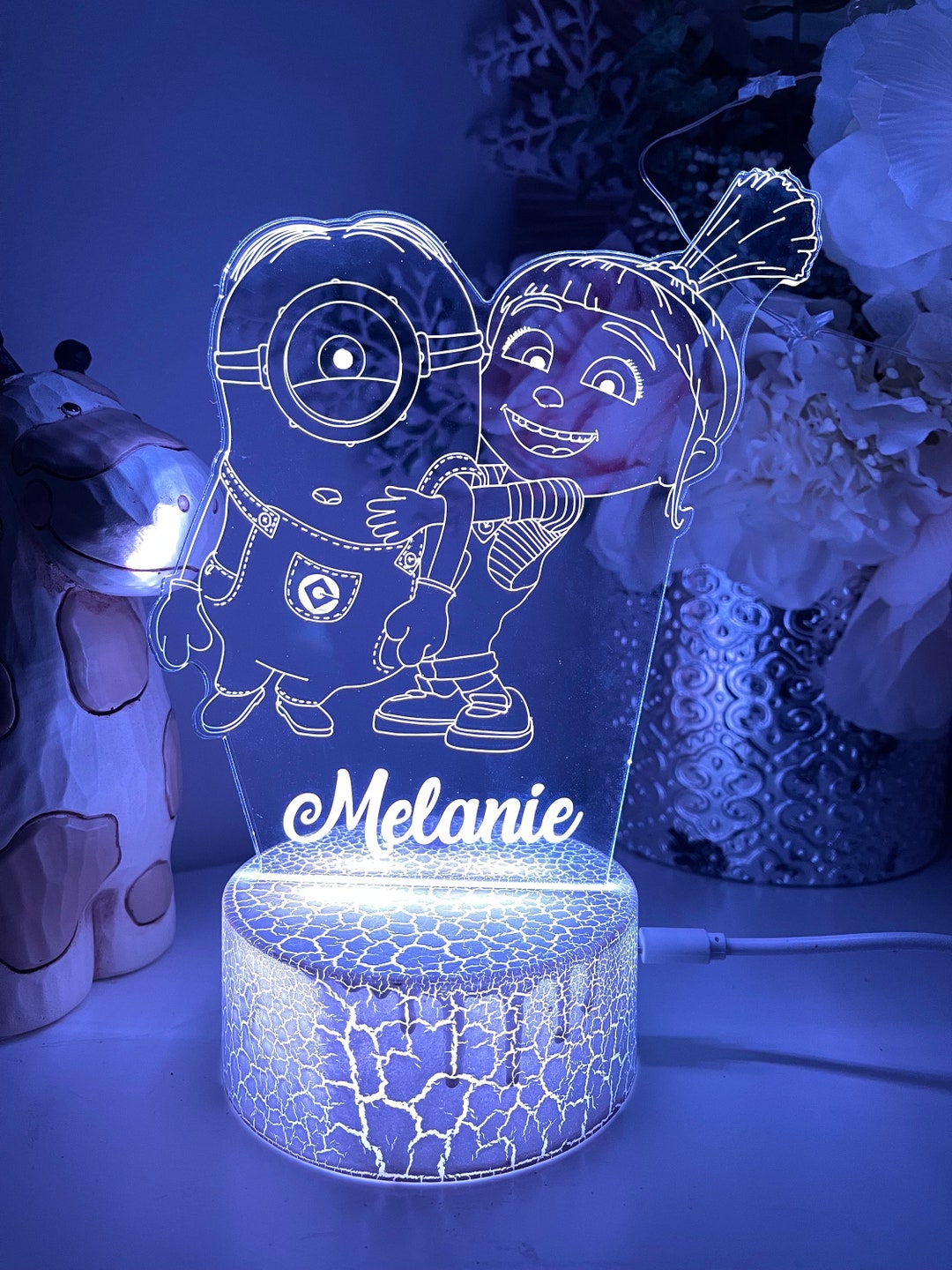 Personalised Minions Agnes |table Lamp|16 Colours Remote|birthday Gift ...