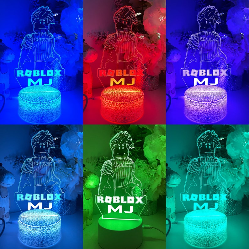 Personalized Roblox LED Lamp | 16 Color Remote, Custom Name, Kid's Gift ...