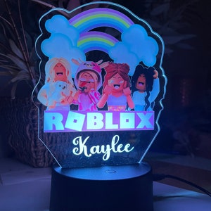 Personalised Roblox Game Block Game Colourful Night Light/ 16 Colours ...