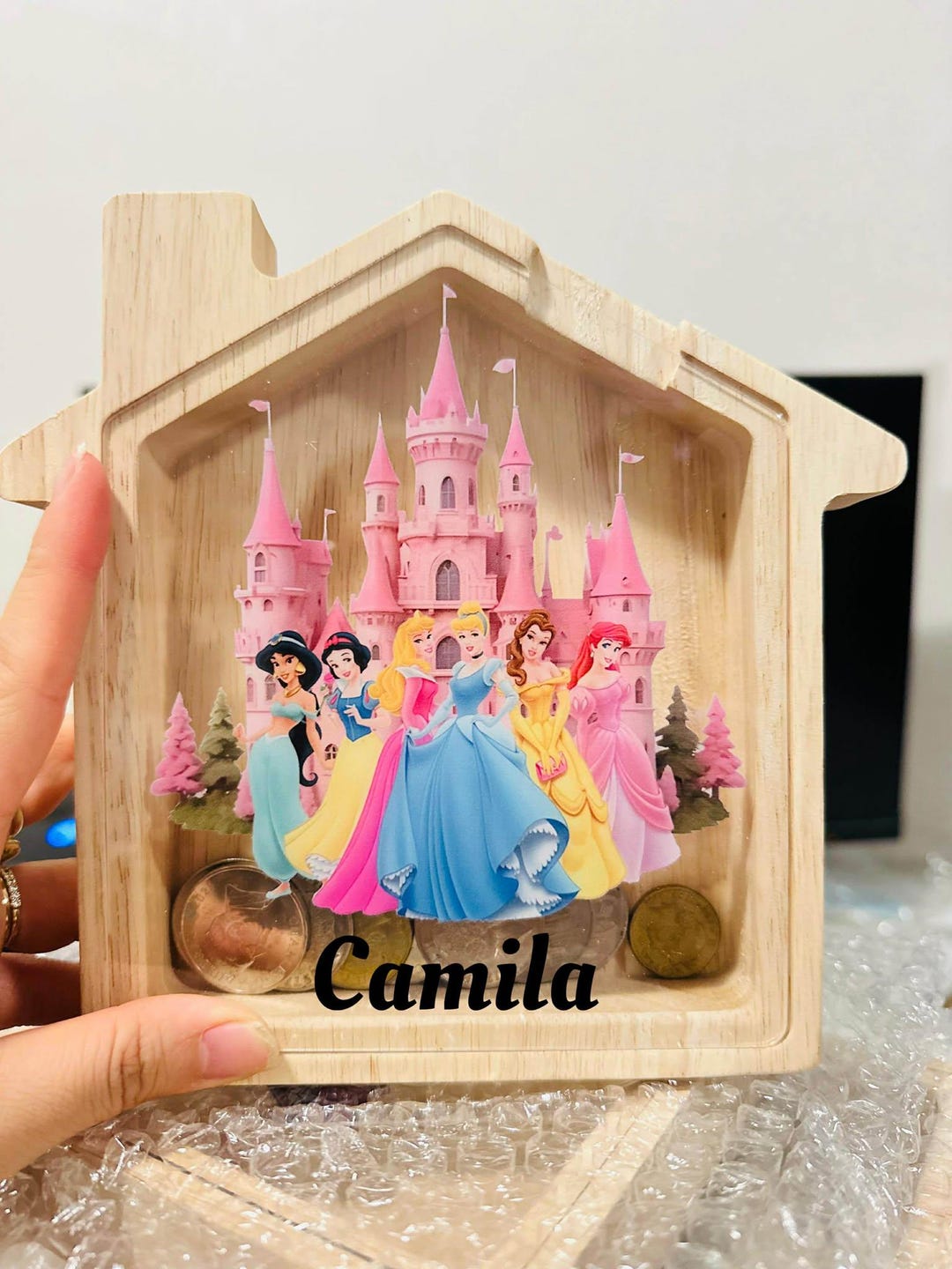 Personalized Princess Castle Money Box – Oak Baby Gift - Etsy Australia