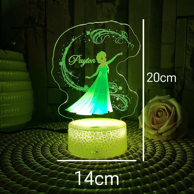 Personalised Elsa | Colourful Night Light/ Colours Change Remote ...